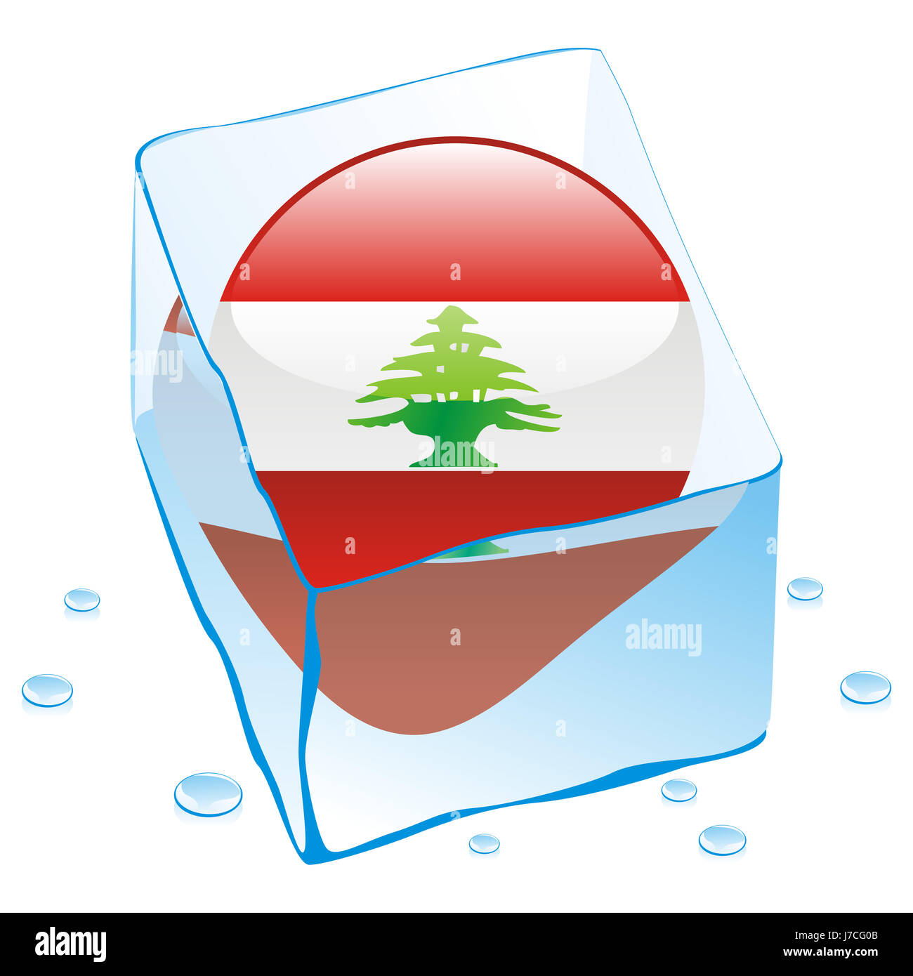 cold catarrh illustration flag freeze lebanon ice blue object travel ...