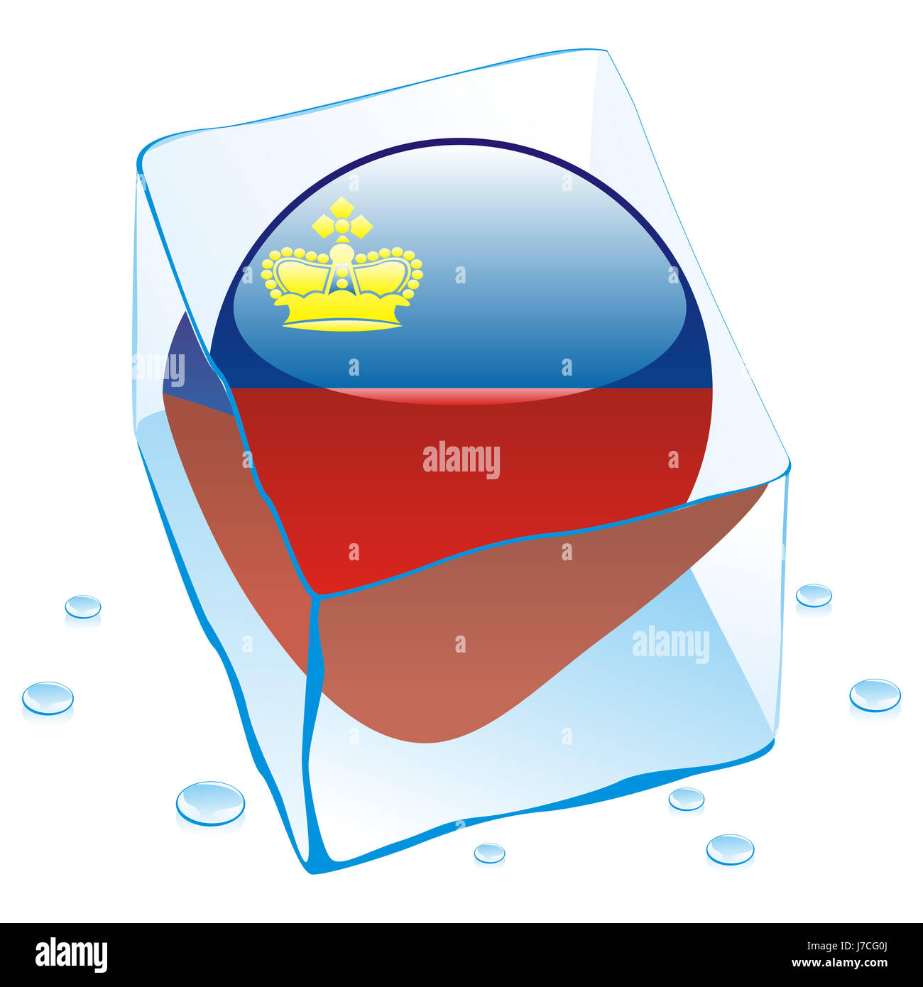 cold catarrh illustration flag freeze liechtenstein ice blue object ...