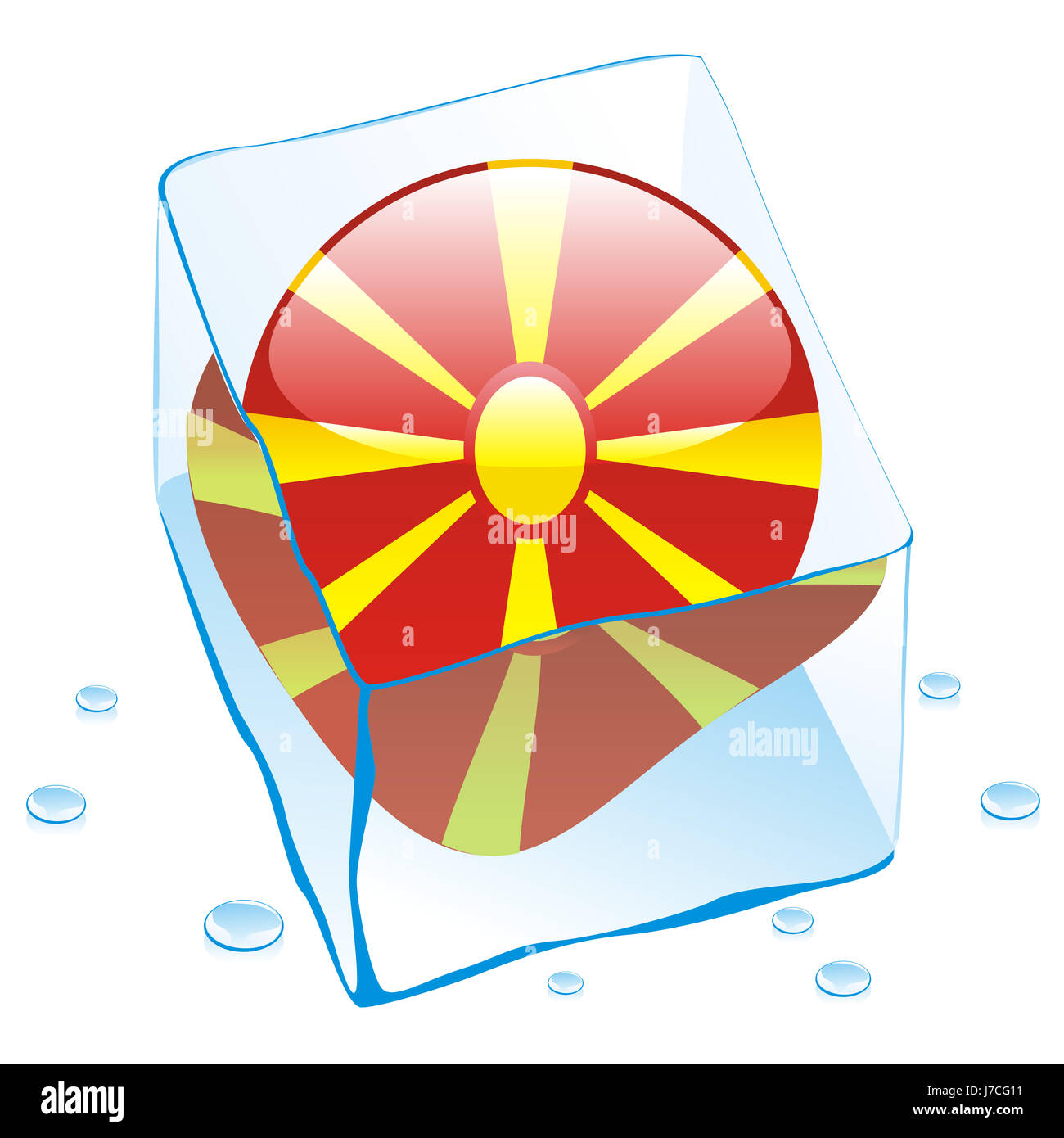 cold catarrh illustration flag freeze macedonia ice blue object travel ...