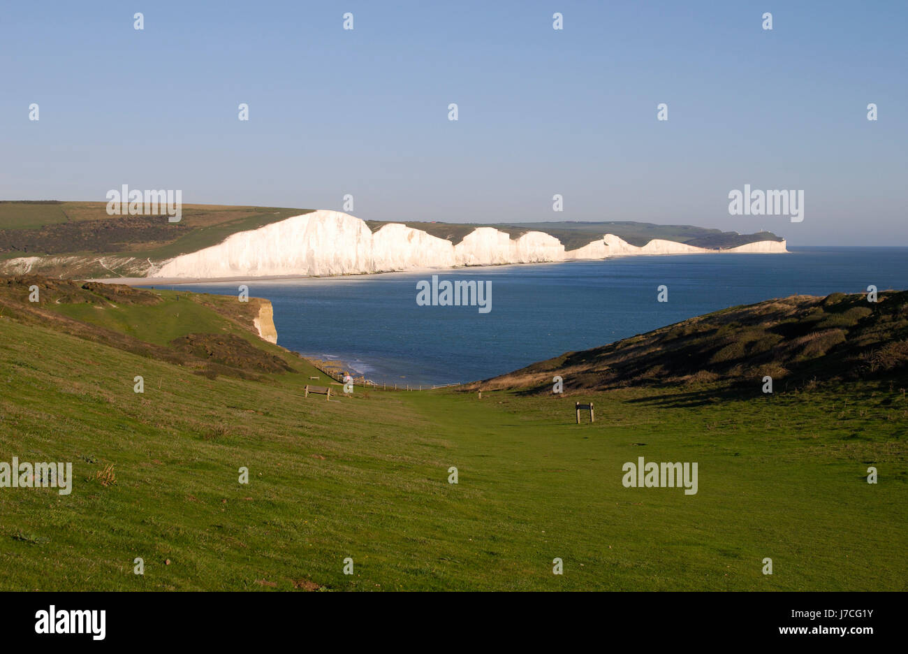 england coast chalk cliff salt water sea ocean water headland famous ...