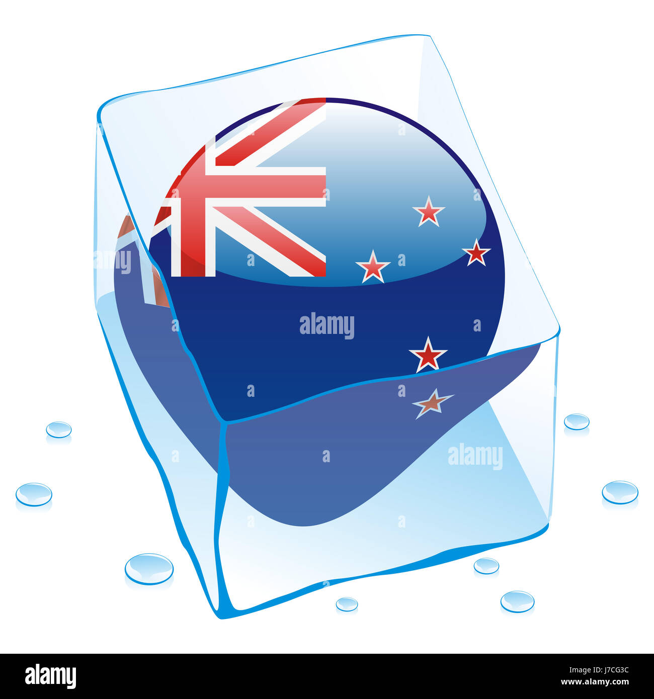 new cold catarrh illustration flag freeze zealand ice blue object ...