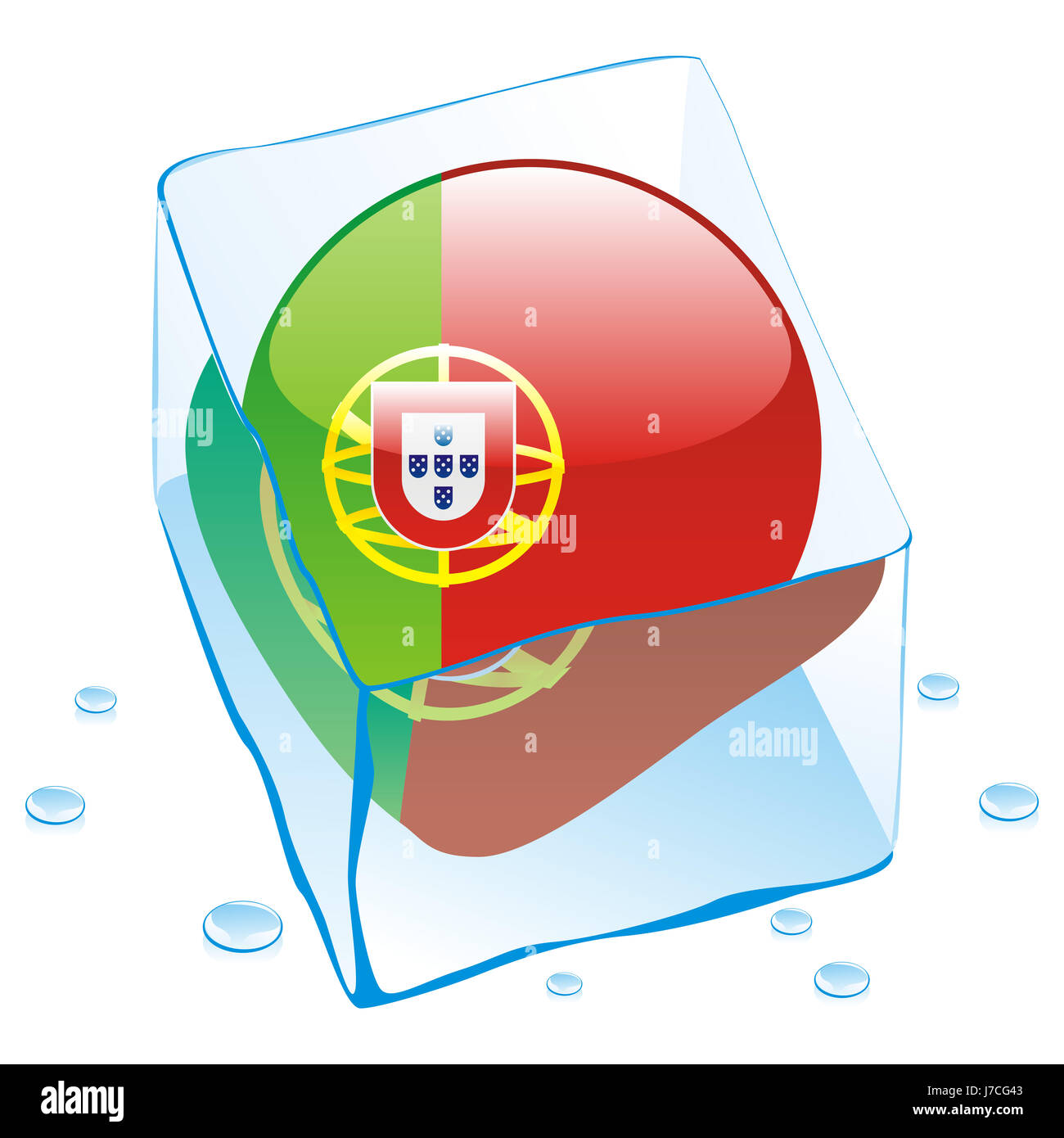 cold catarrh illustration flag portugal freeze ice blue object travel ...