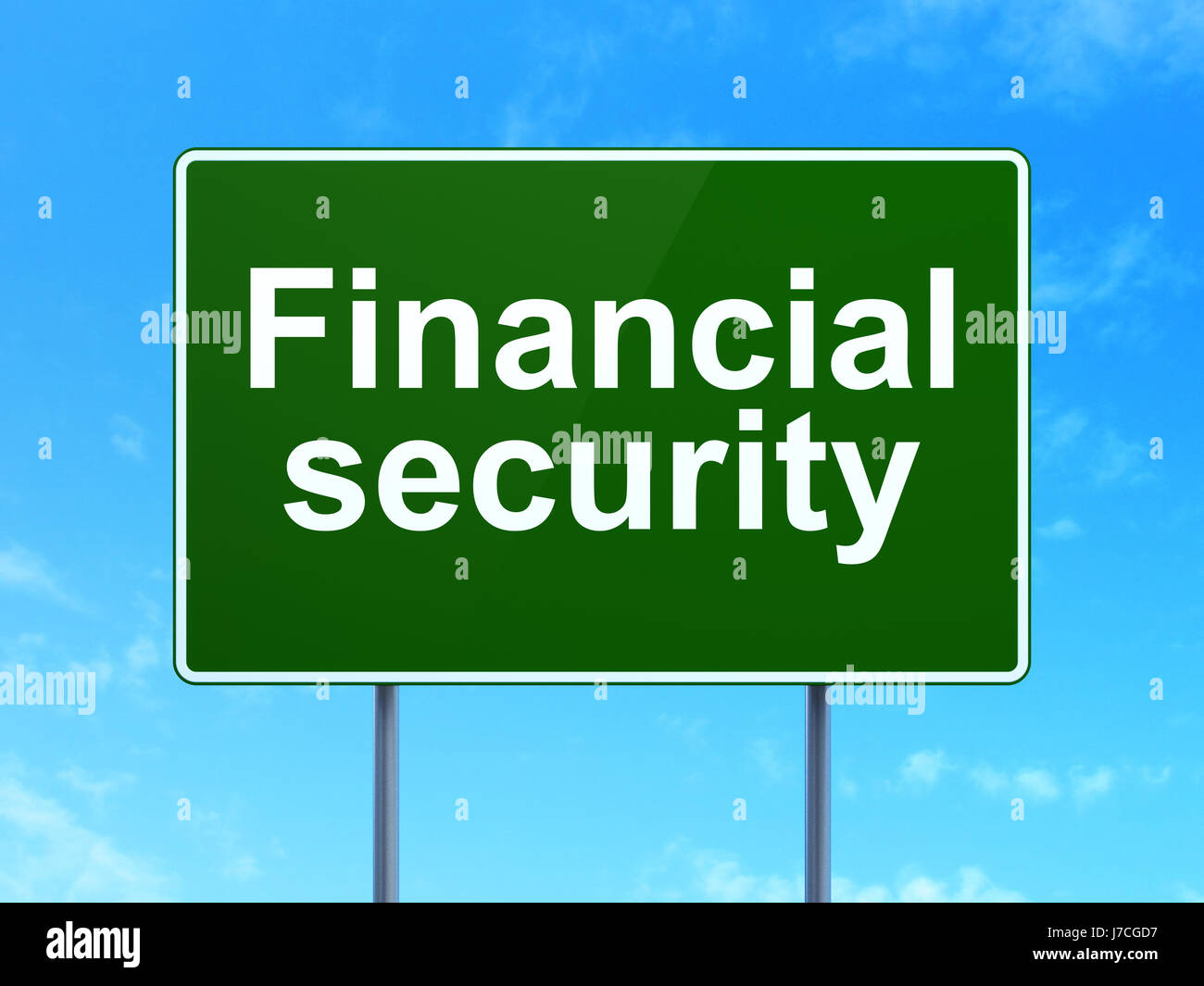 Safety concept: Financial Security on road sign background Stock Photo ...