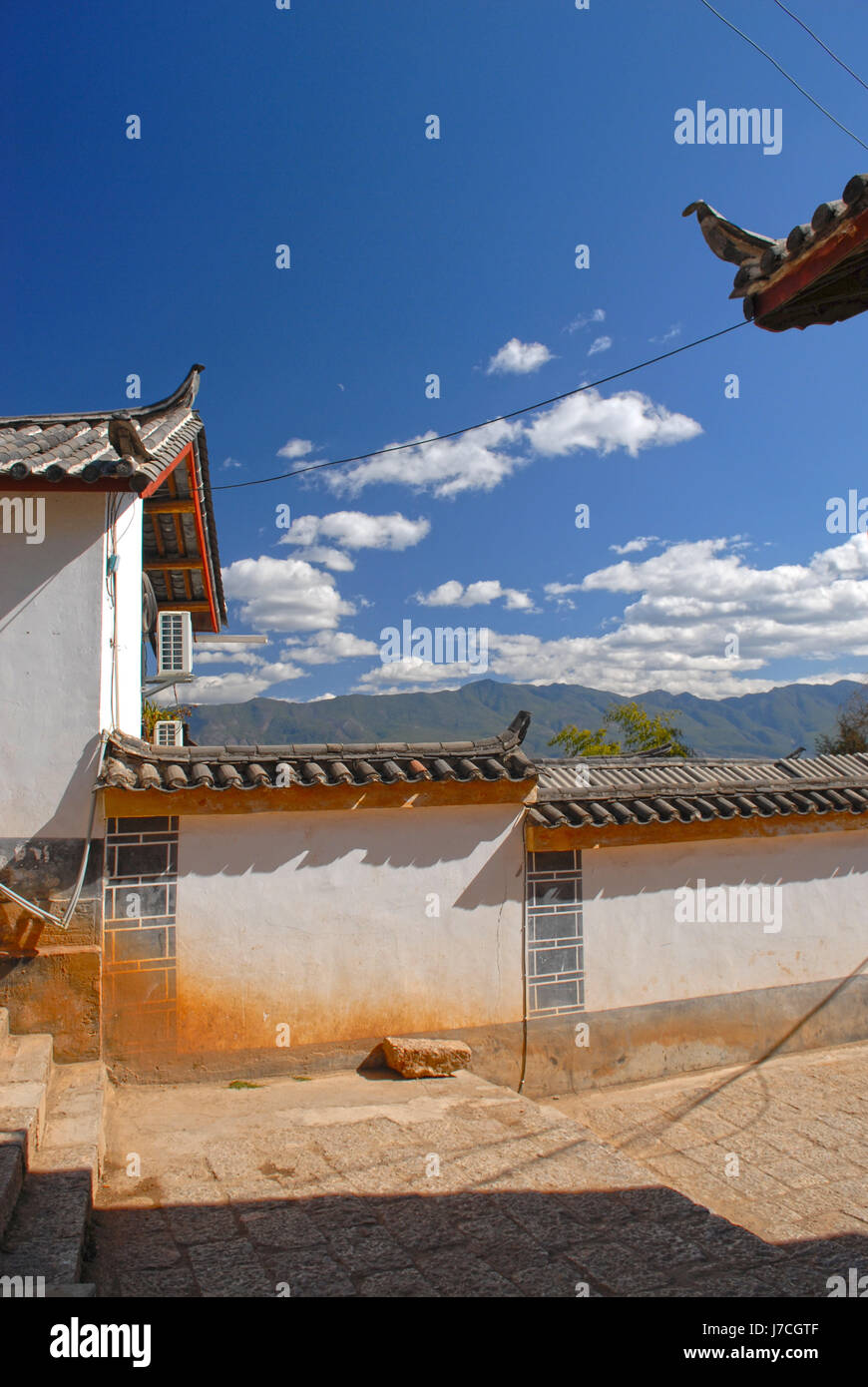 asia sightseeing street road china house building city town stone asia ...