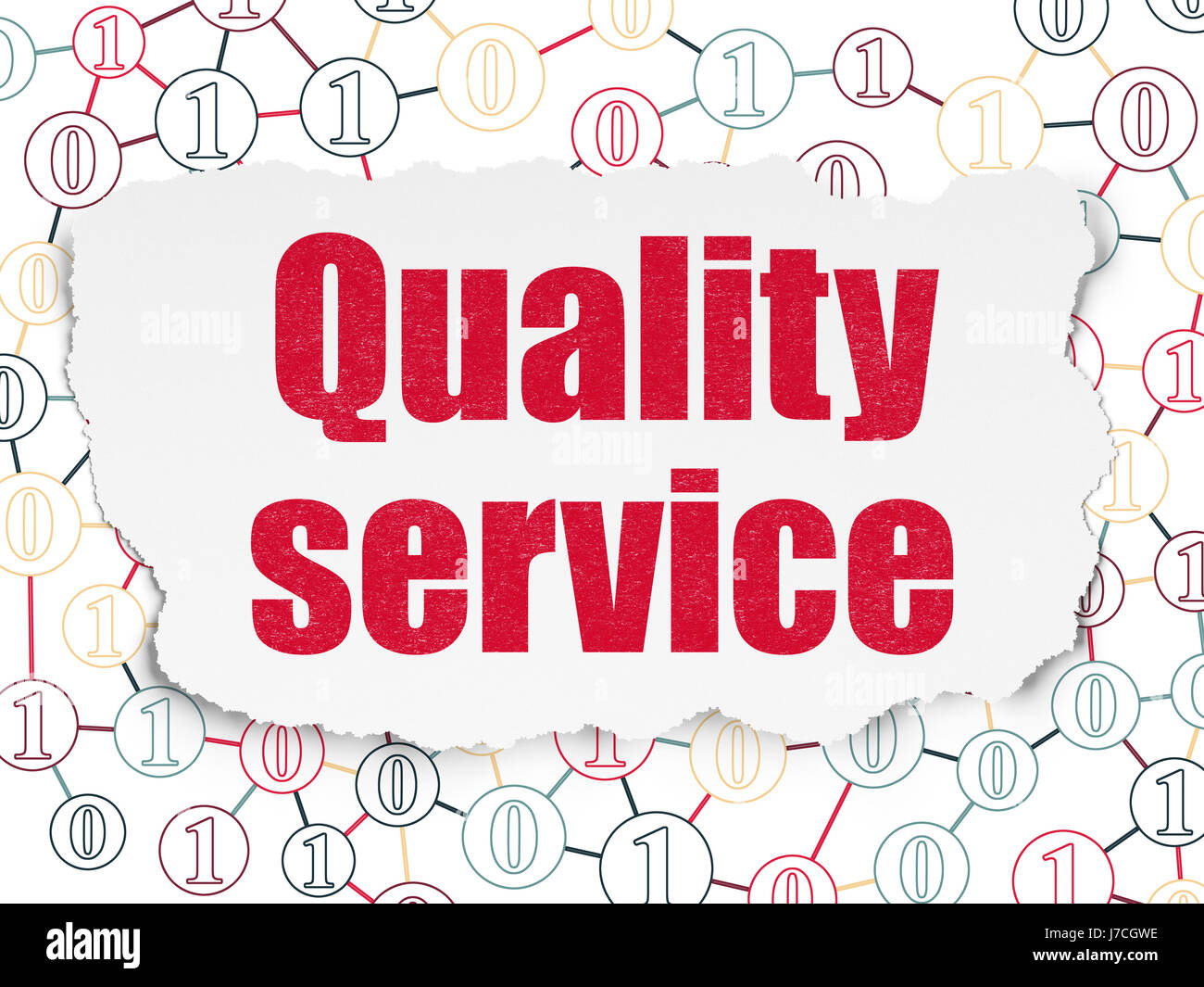 Business concept: Quality Service on Torn Paper background Stock Photo ...