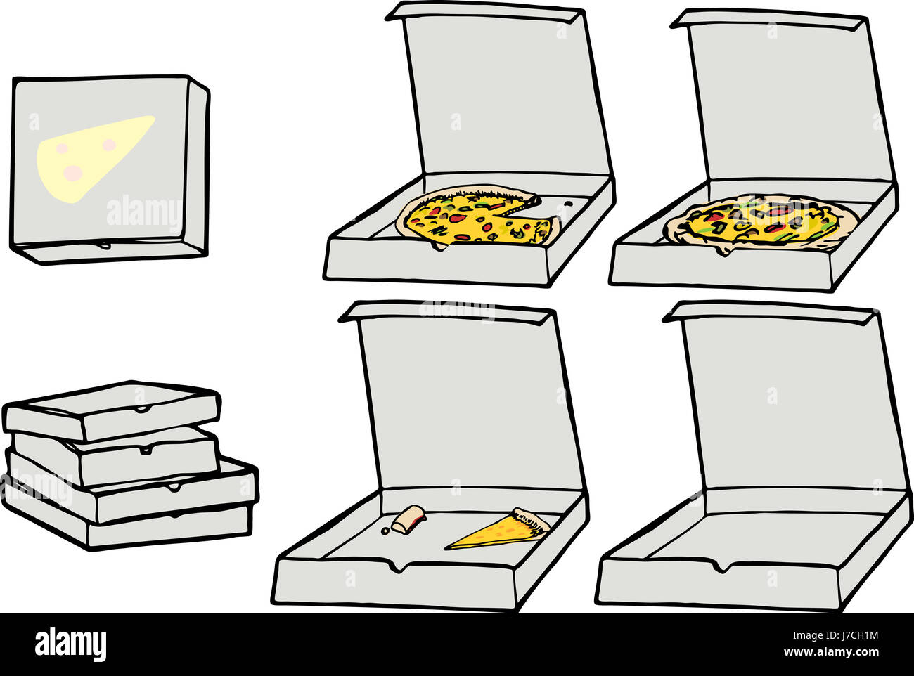 Cartoon Pizza Box Empty