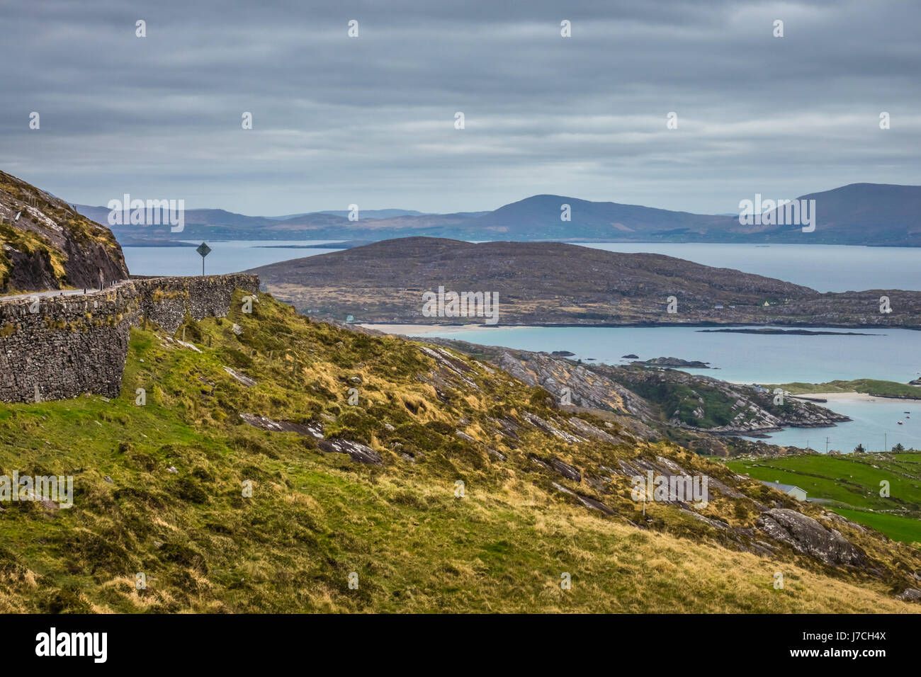 Beautiful coastal seascape in County Kerry along the Ring of Kerry ...