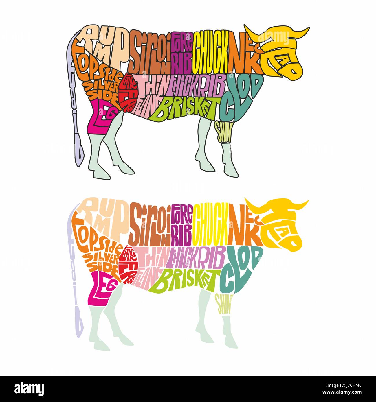 food aliment isolated animal cow farm words isolated animal silver tail ...