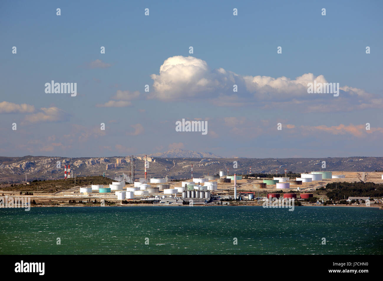 gas tank petrol refinery smoke smoking smokes fume tower big large ...