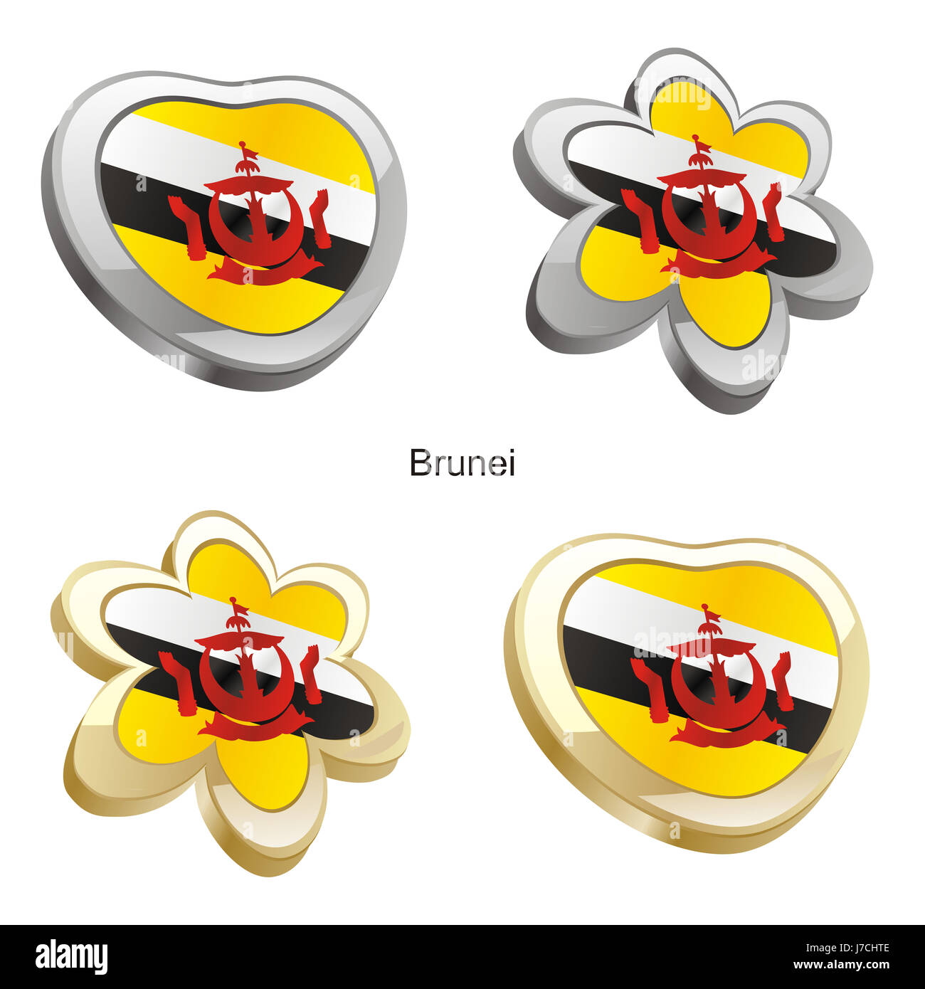 flower plant illustration flag brunei heart travel colour emblem flower ...
