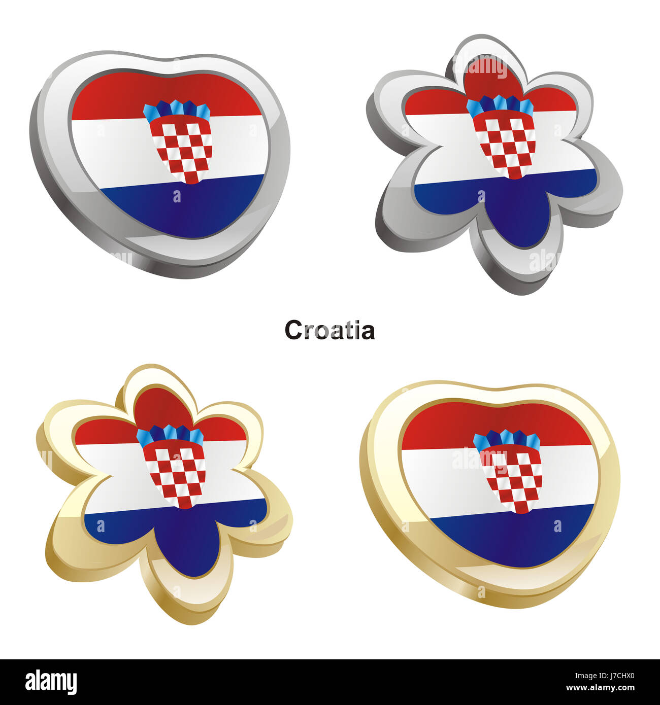 flower plant illustration flag croatia heart travel colour emblem ...