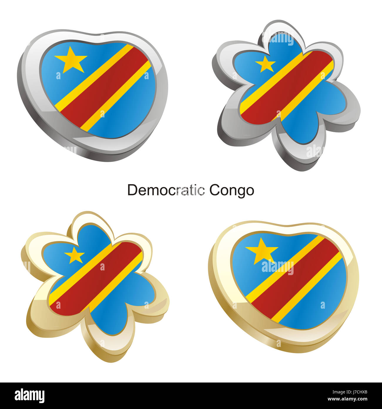 flower plant illustration flag congo democratic heart travel colour ...