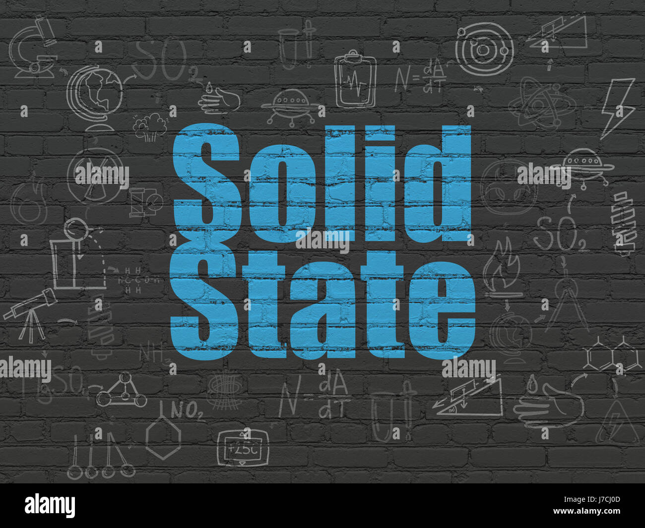Science concept: Solid State on wall background Stock Photo - Alamy