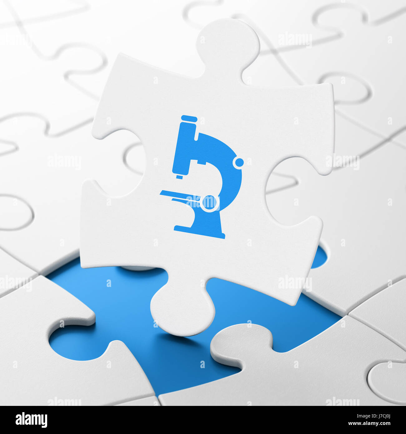 Science concept: Microscope on puzzle background Stock Photo - Alamy