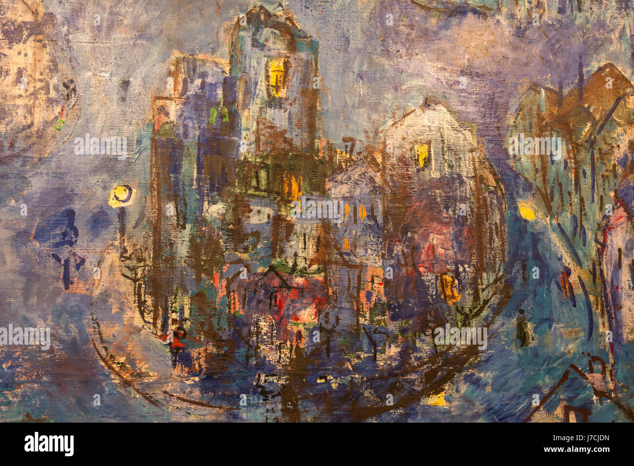 Abstract Painting Art: Night and the City Stock Photo - Alamy