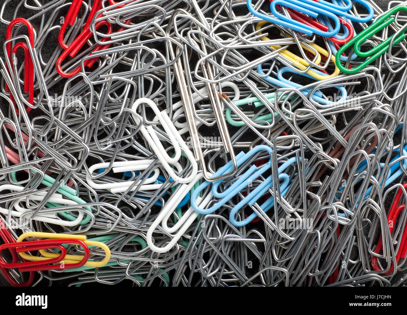 office tools metal paperclips paperwork backdrop background blue office ...
