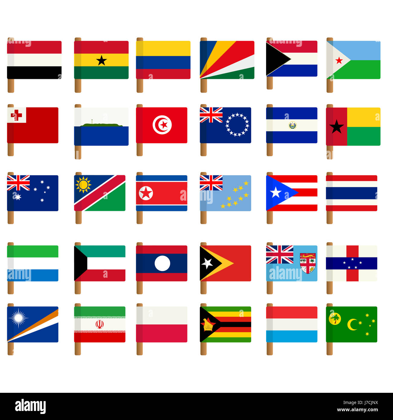 illustration flag country collection set pictogram symbol pictograph ...