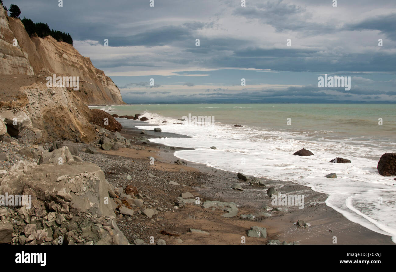 coast new zealand steep coast crags coast sandstone new zealand steep ...