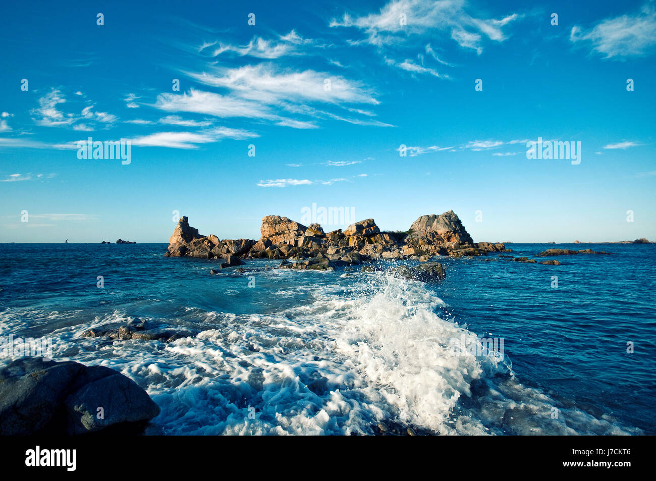 rock coast brittany salt water sea ocean water blue stone waves rock ...