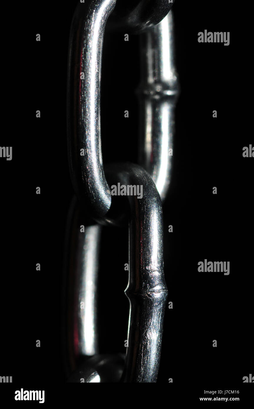 isolated closeup silver chain iron steel connection connectivity ...
