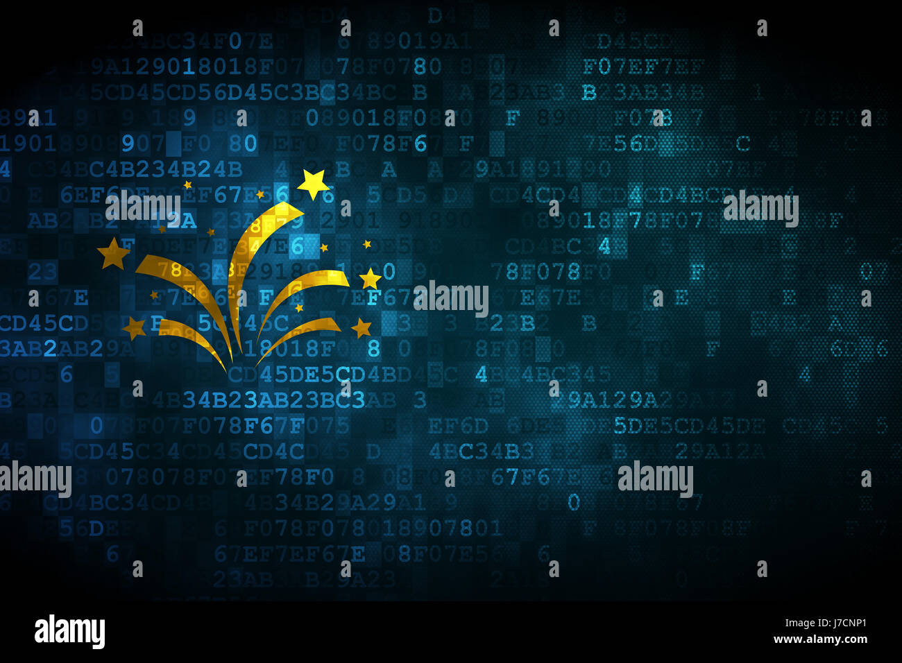 Holiday concept: Fireworks on digital background Stock Photo - Alamy