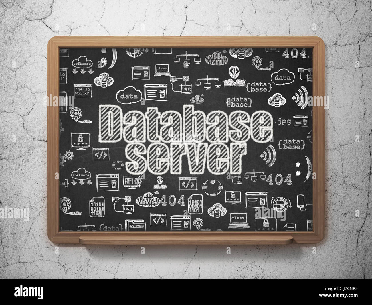 Database concept: Database Server on School board background Stock ...