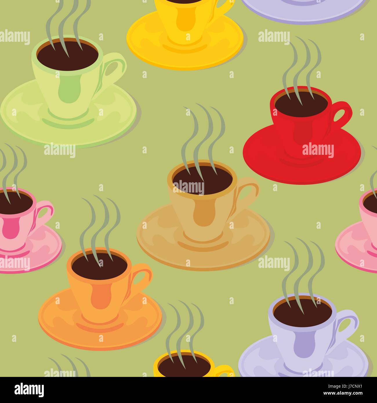 isolated illustration cups espresso coffee pattern seamless cup blue ...