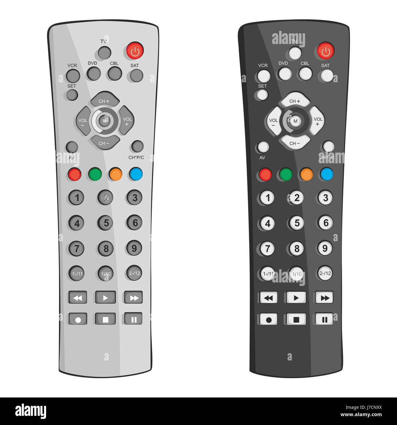 isolated illustration remote television tv televisions control remote ...