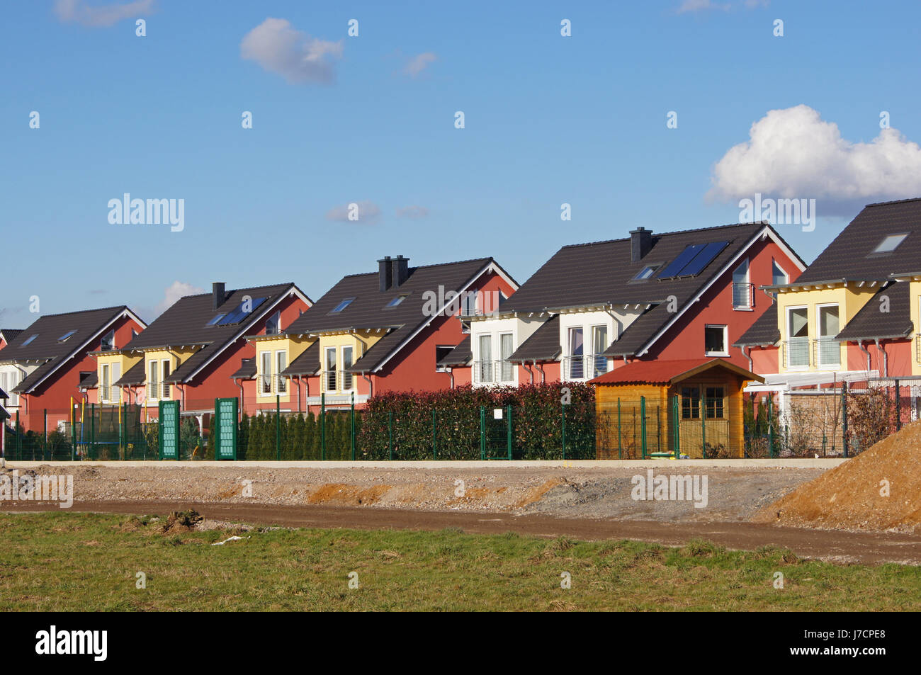 semi-detached houses in a development area Stock Photo - Alamy