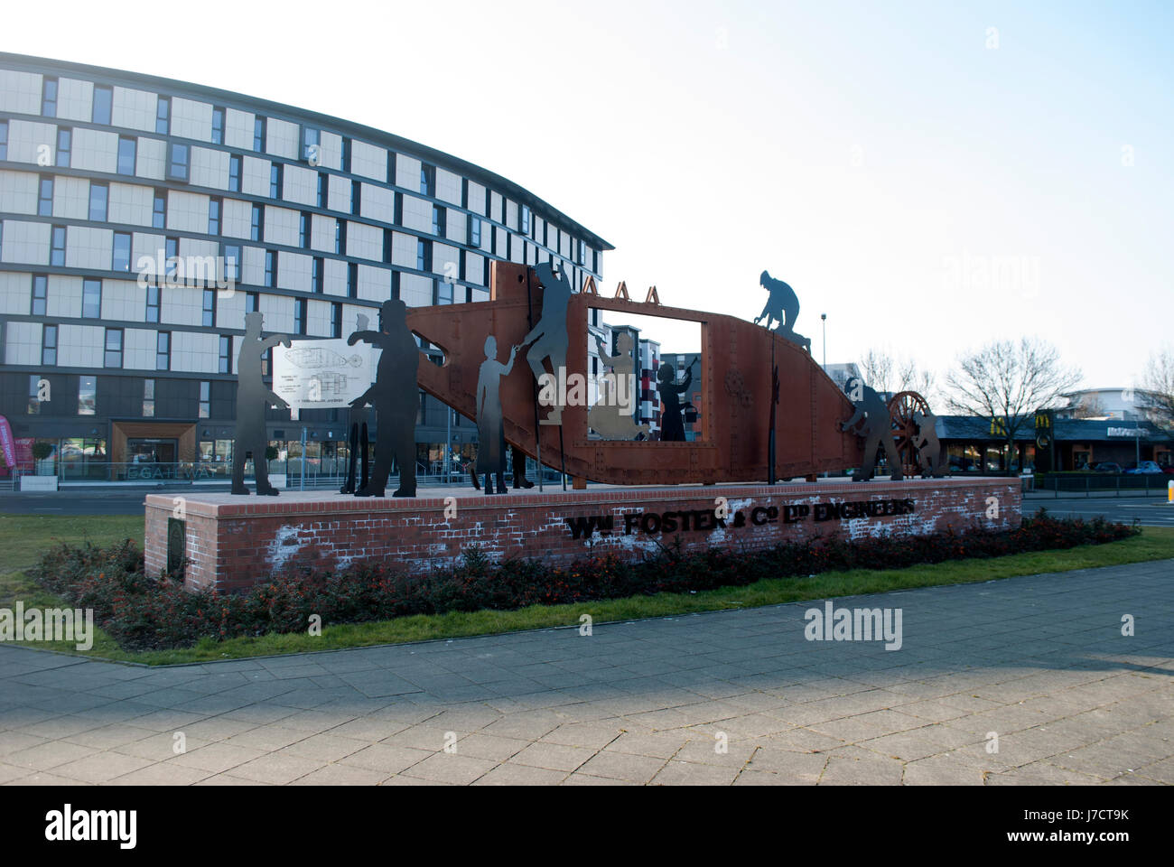 Statue to commemorate William Foster Co Ltd Engineers the makers of the ...