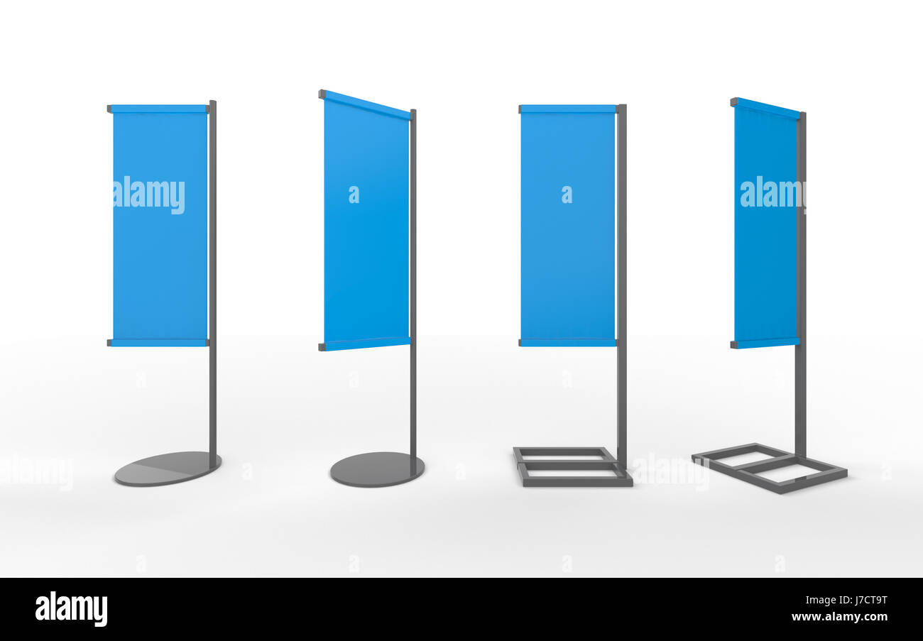 Set of blue banner japanese flag display with aluminum frame ,clipping ...