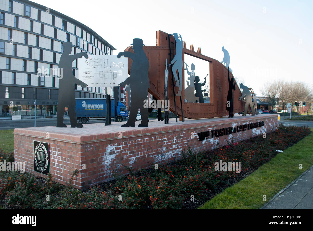 Statue to commemorate William Foster Co Ltd Engineers the makers of the ...