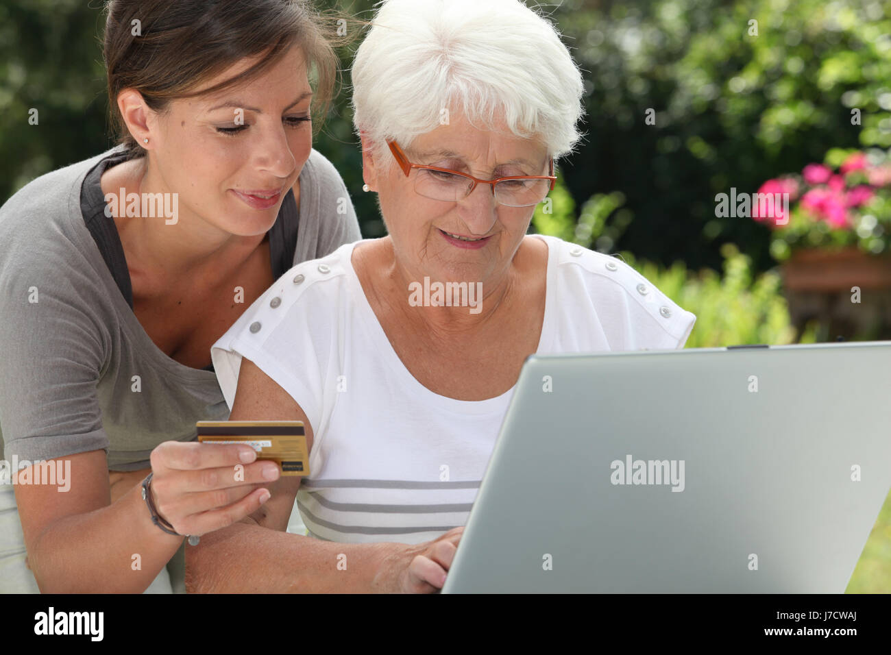 woman laptop notebook computers computer garden summer summerly ...