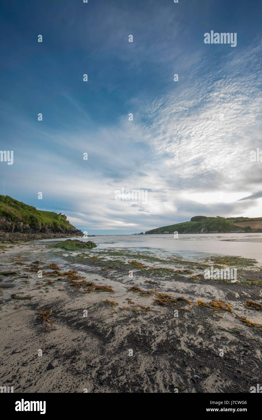 Wonwell Beach at the mouth of the River Erme in South Devon Stock Photo ...