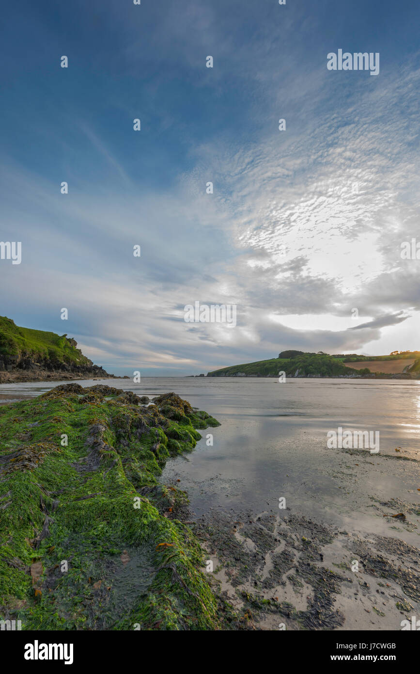 Wonwell Beach at the mouth of the River Erme in South Devon Stock Photo ...