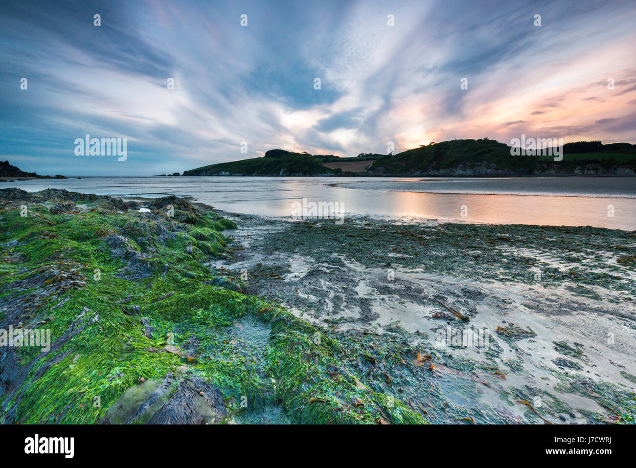Wonwell Beach at the mouth of the River Erme in South Devon Stock Photo ...