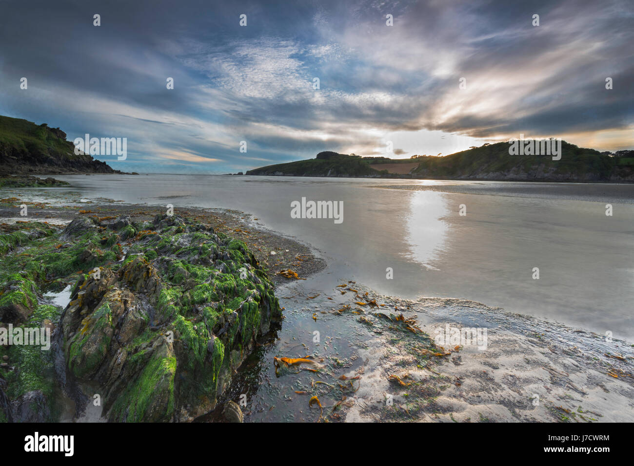 Wonwell Beach at the mouth of the River Erme in South Devon Stock Photo ...