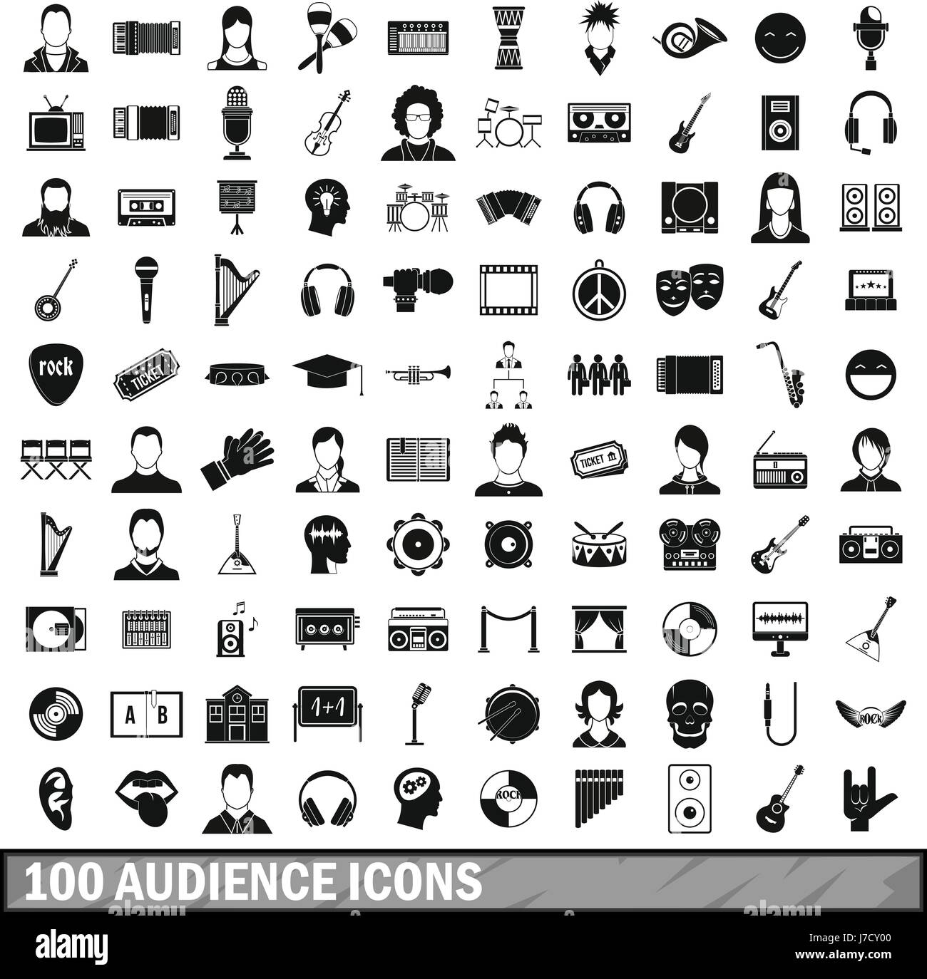 100 audience icons set, simple style Stock Vector Image & Art - Alamy