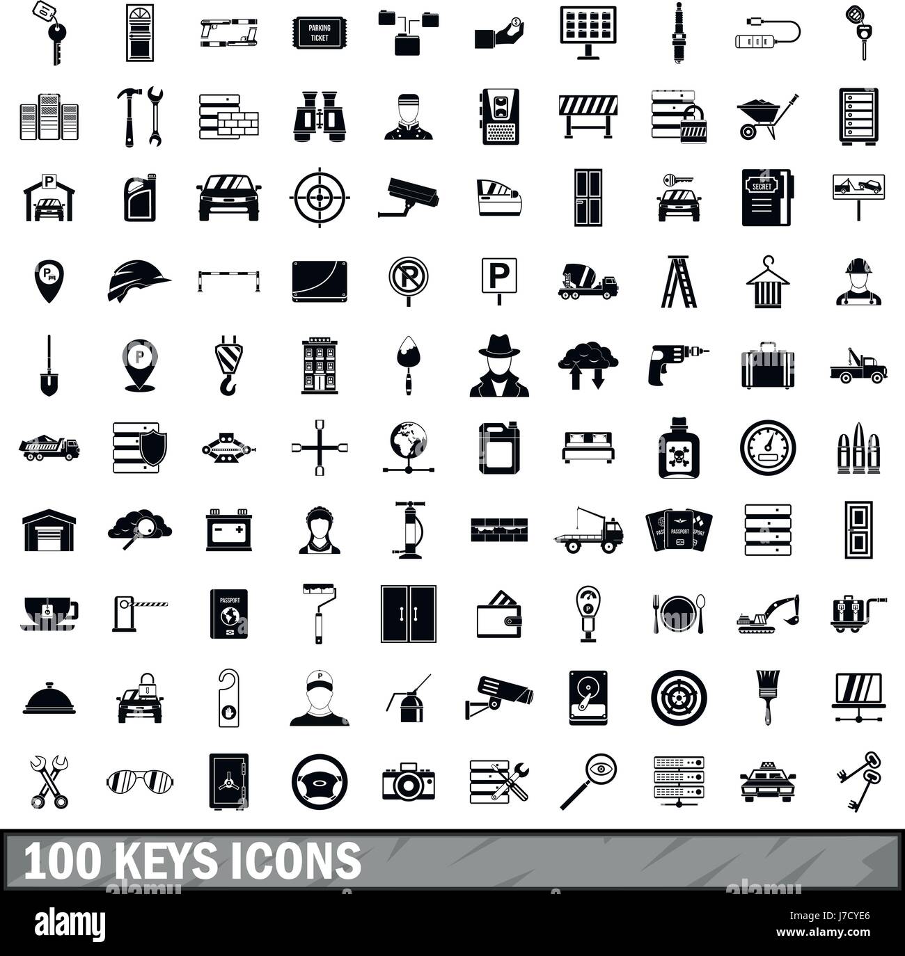 100 keys icons set, simple style Stock Vector Image & Art - Alamy