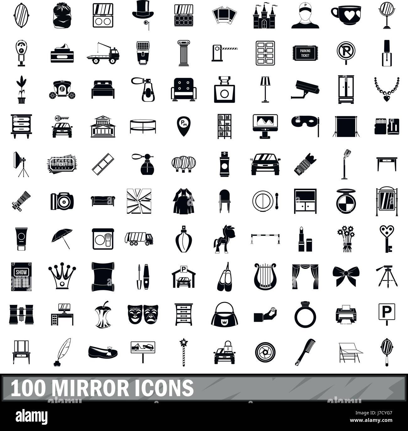 100 mirror icons set, simple style Stock Vector Image & Art - Alamy