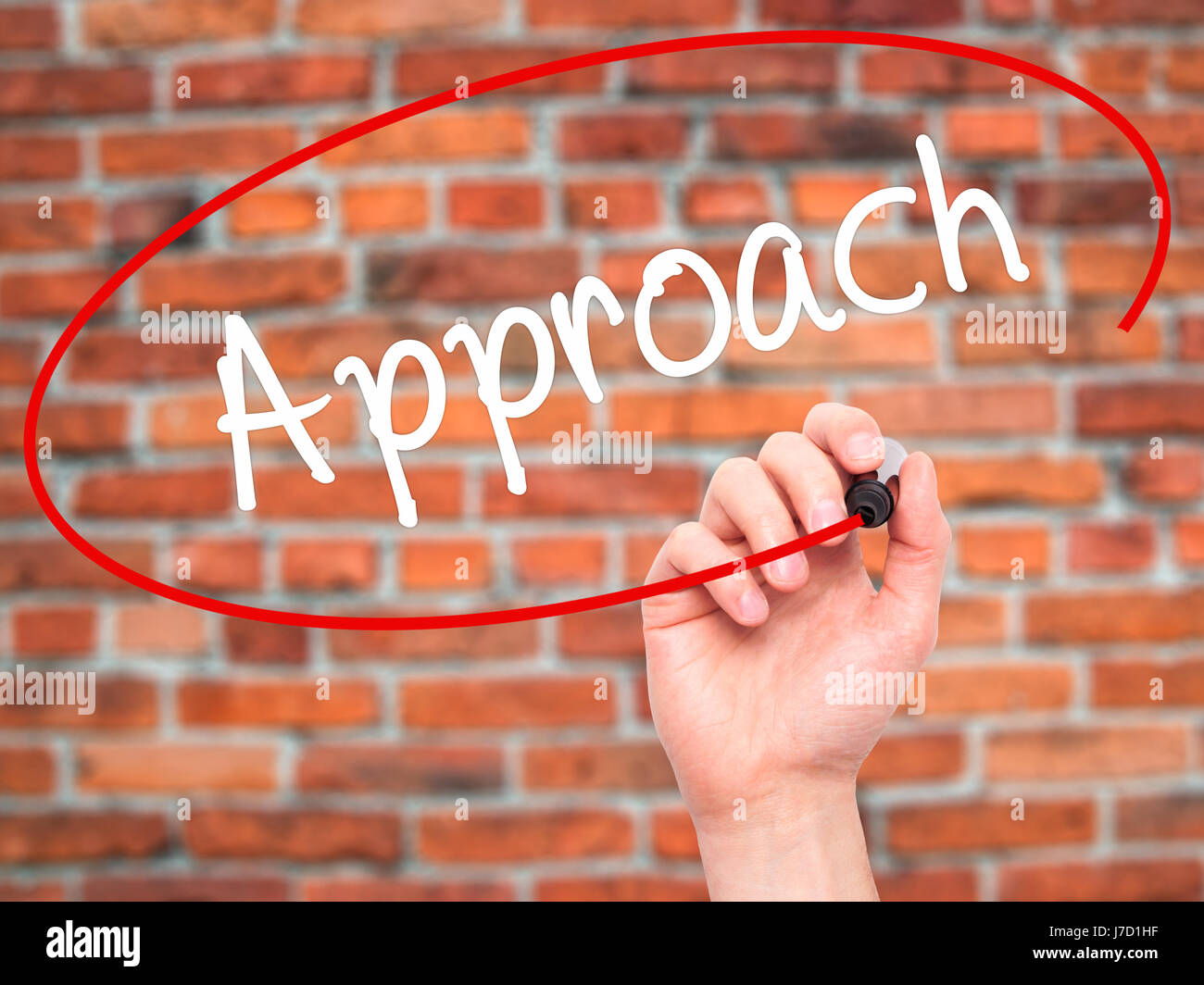 Man Hand writing Approach with black marker on visual screen. Isolated ...