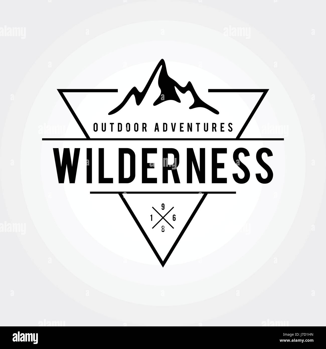 Outdoor Wilderness, Mountain Adventure Retro Emblem Stock Vector Image ...