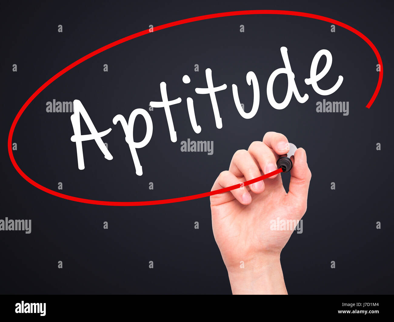 Man Hand writing Aptitude with black marker on visual screen. Isolated ...