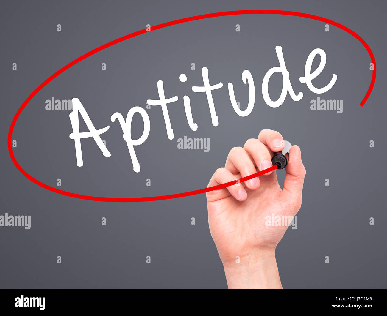 Man Hand writing Aptitude with black marker on visual screen. Isolated ...