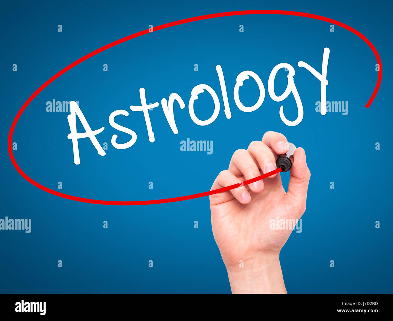 Man Hand writing Astrology with black marker on visual screen. Isolated ...