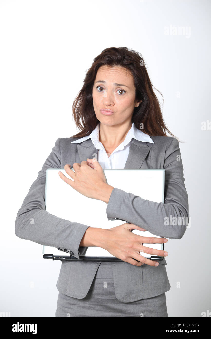 woman laptop notebook computers computer laugh laughs laughing twit ...