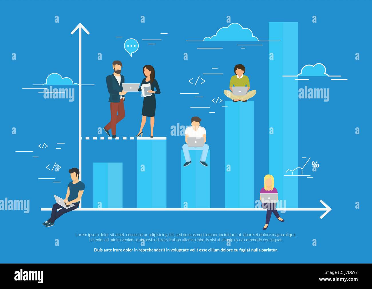 Business graph growth concept illustration Stock Vector Image & Art - Alamy
