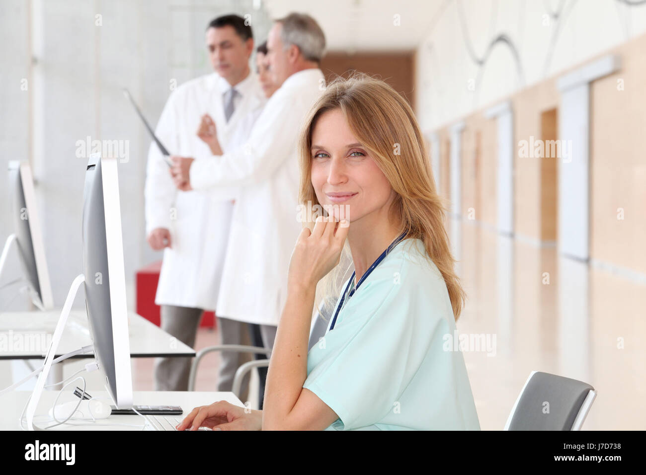 doctor physician medic medical practicioner woman laugh laughs laughing ...