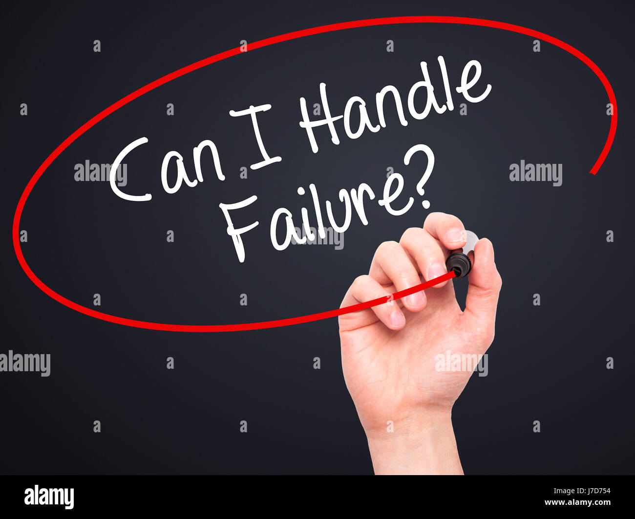 Man Hand writing Can I Handle Failure? with black marker on visual ...