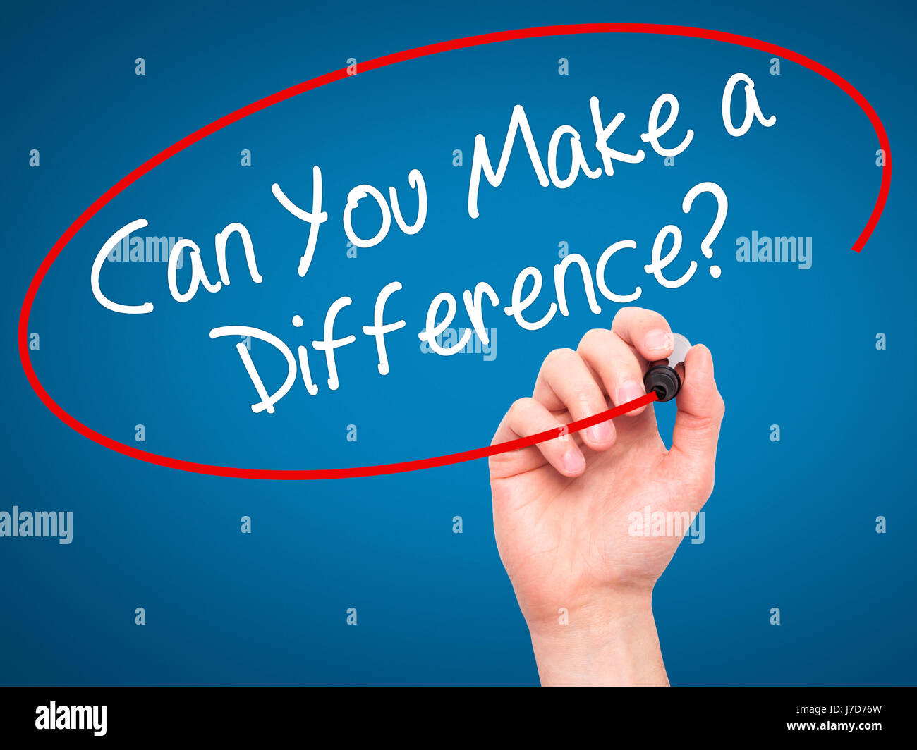 Man Hand writing Can You Make a Difference? with black marker on visual ...